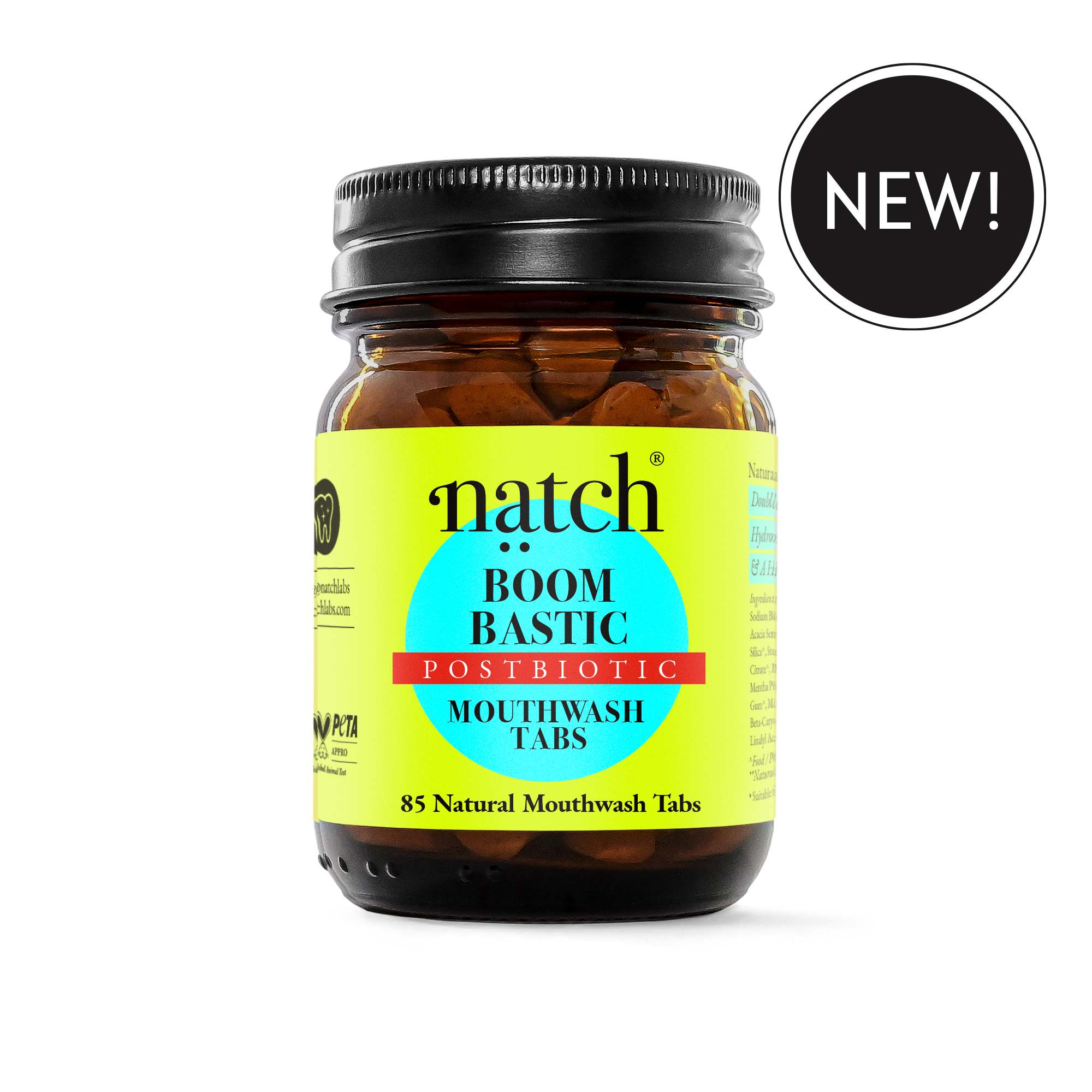 Natch •• Natural Toothpaste Tablets - Boombastic - Postbiotic Mouthwash ...