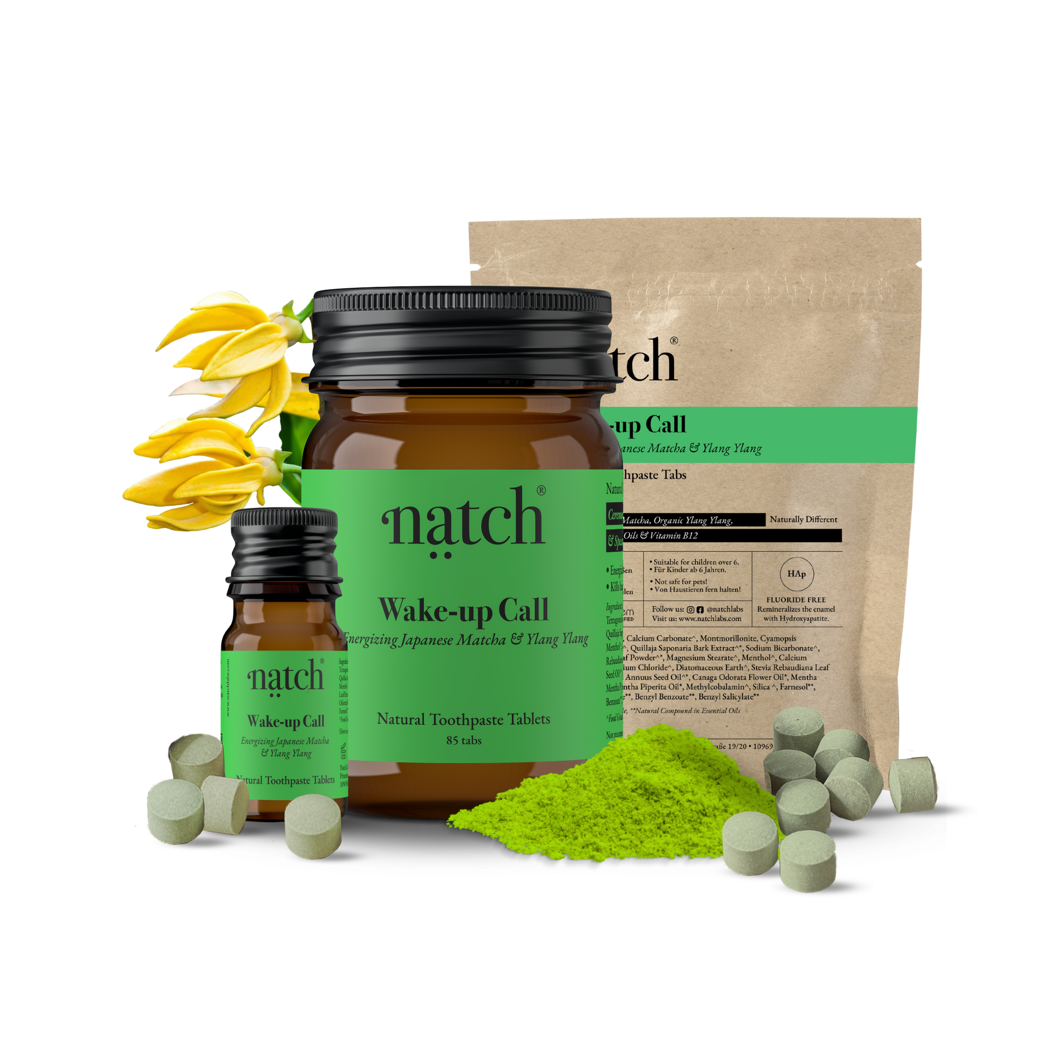 Natch •• Natural Toothpaste Tablets - Matcha Wake-Up Call Set – Natch Labs