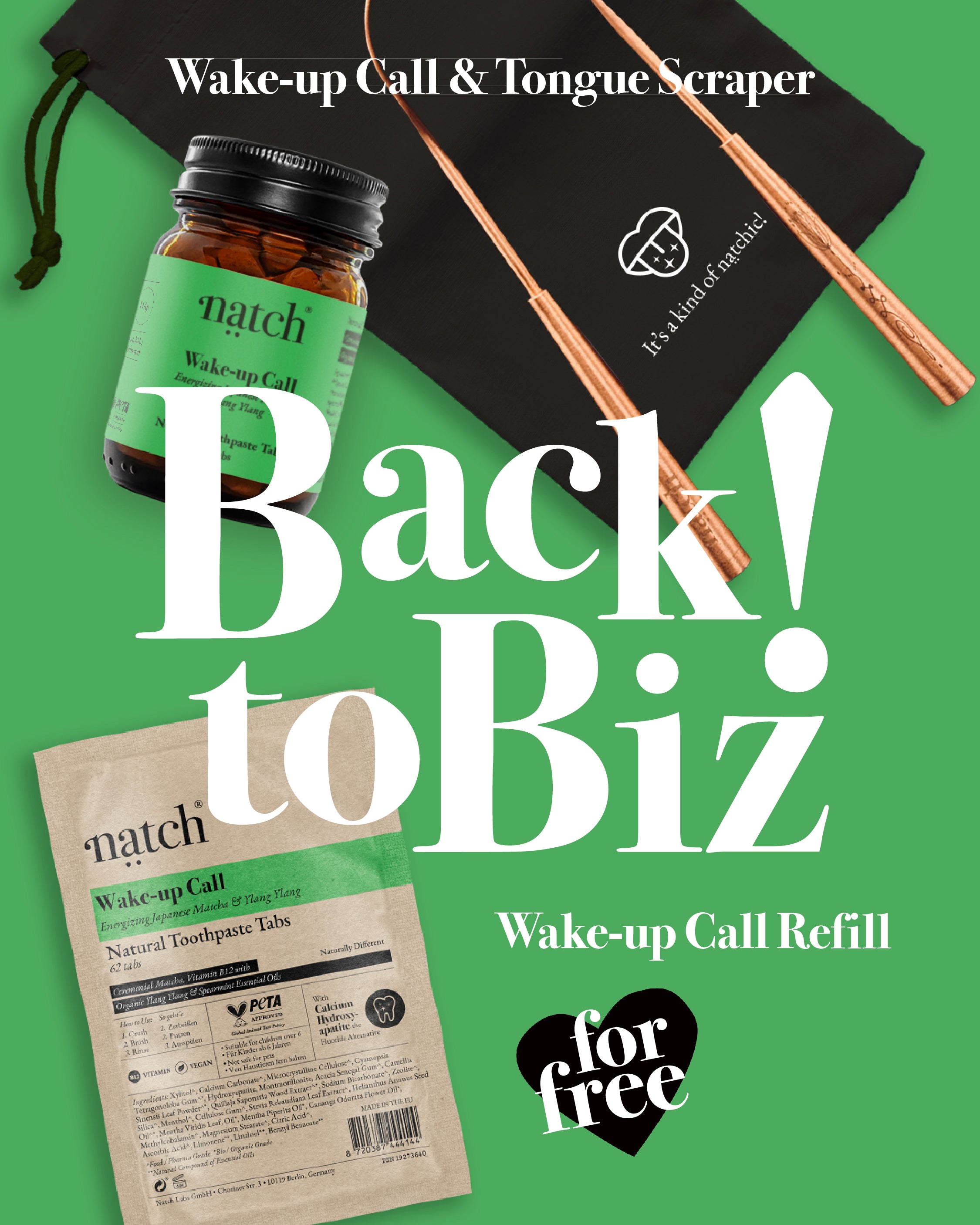 Back to Biz Bundle – Wake-up Call, Refill & Tongue Scraper – Natch Labs